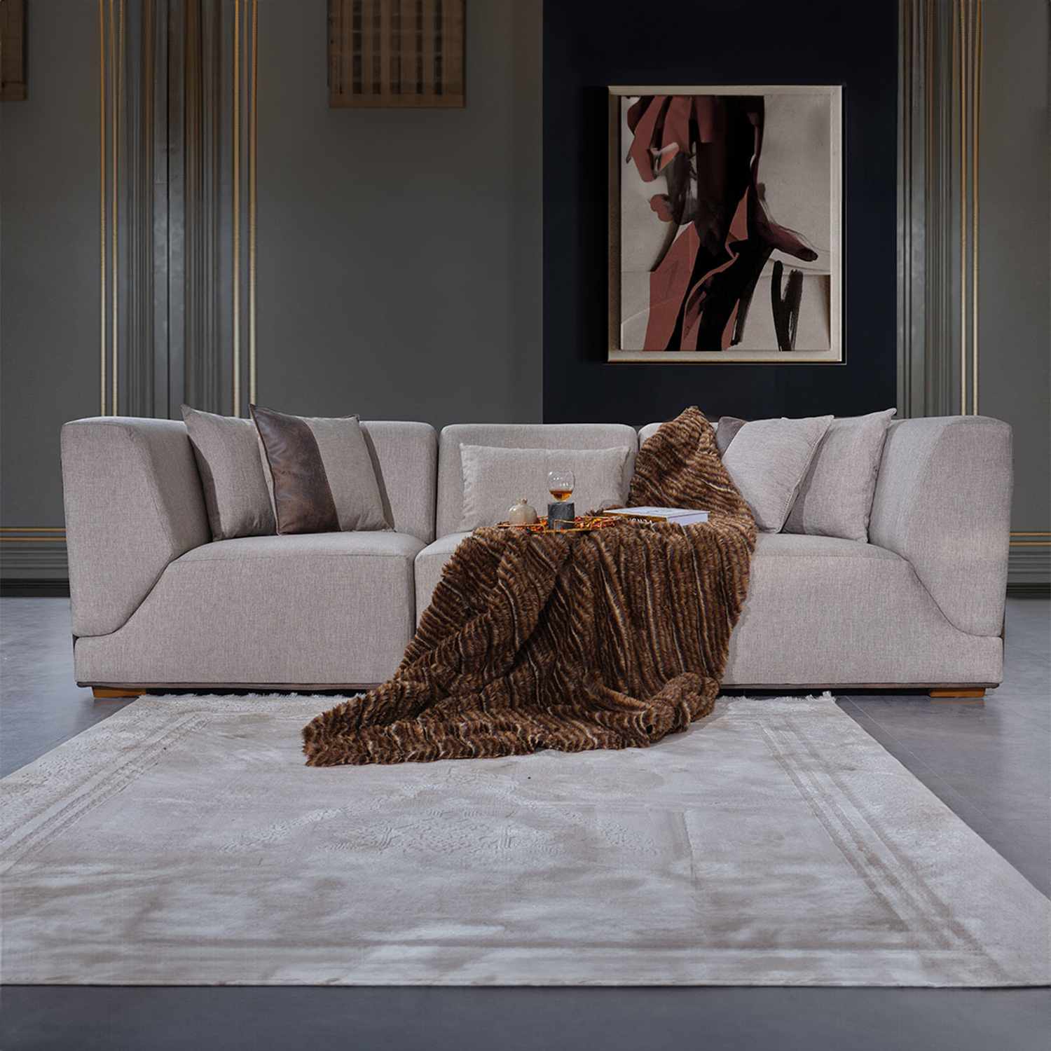 Soft Sofa Set 3+3+1+1 - asbar Furniture